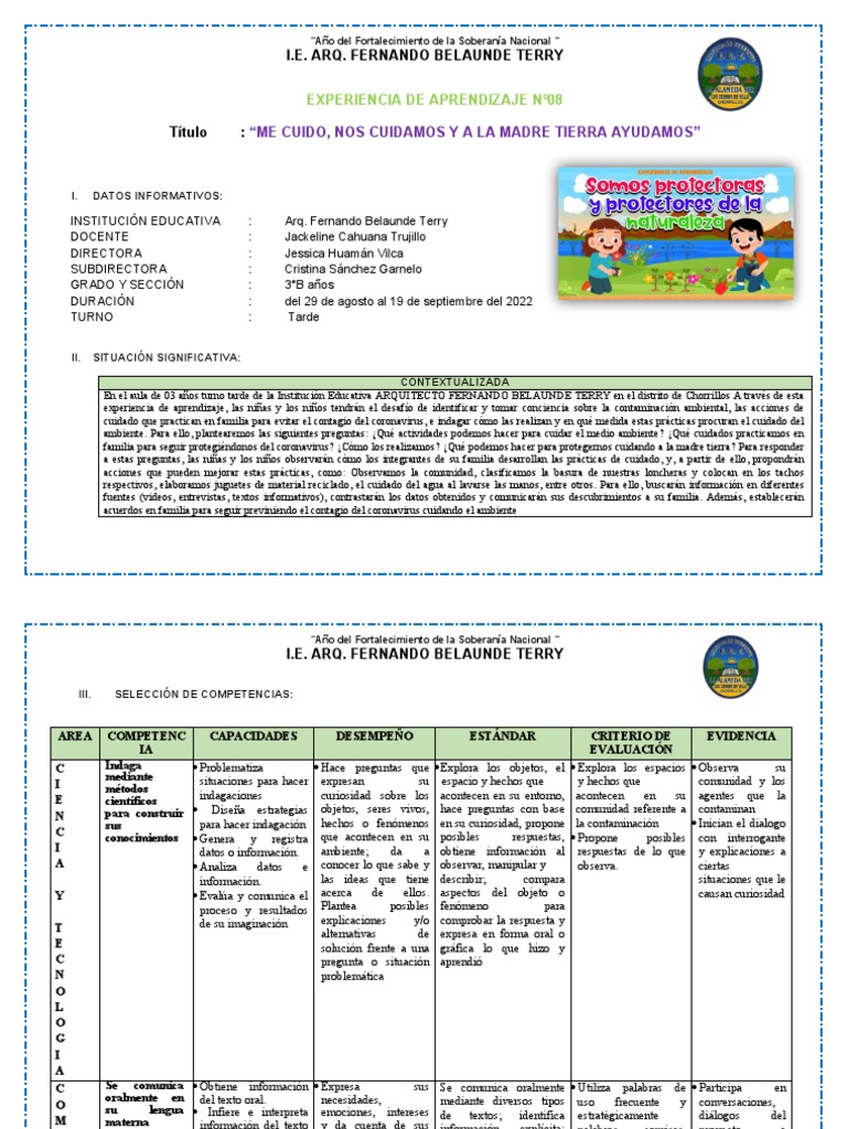 Experiencia de Aprendizaje N°08 | PDF | Residuos | Curiosidad