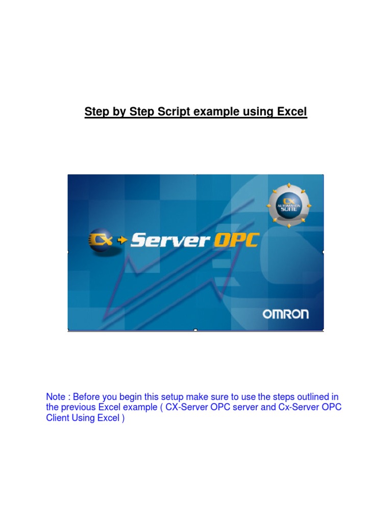 CX Server OPC Script Using Excel | PDF