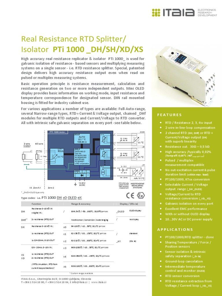 itaia_pti1000_techdata | PDF | Equipment | Computer Engineering
