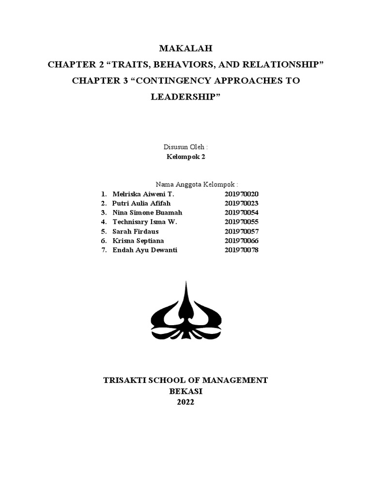 Makalah Leadership - Chapter 2 Dan 3 - Kelompok 2 | PDF | Karier ...