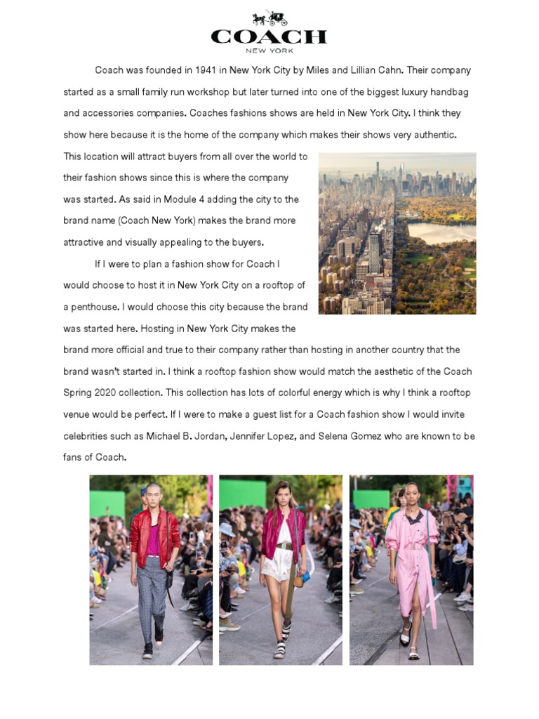 Coach Fashion Show in NYC: A Trendy Vision | PDF | Business | Lifestyle
