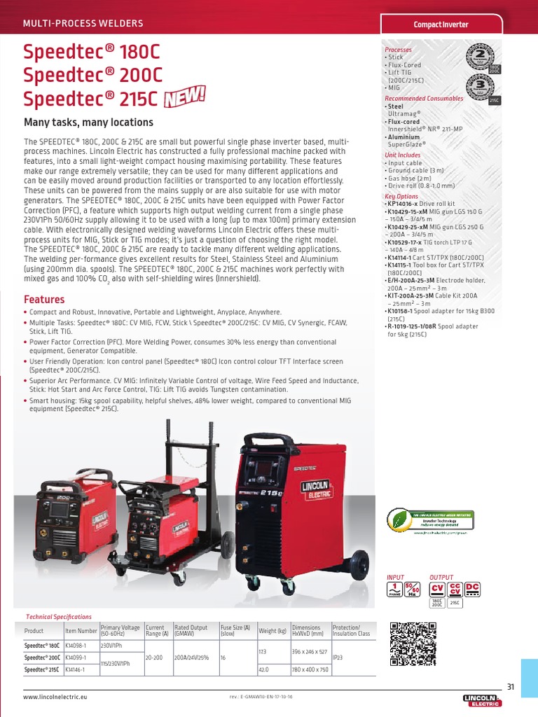 Speedtec® 180C Speedtec® 200C Speedtec® 215C: Many Tasks, Many ...