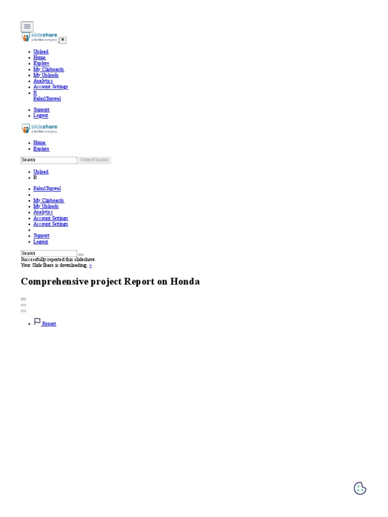 Comprehensive Project Report On Honda | PDF | Motorcycle | Artificial ...