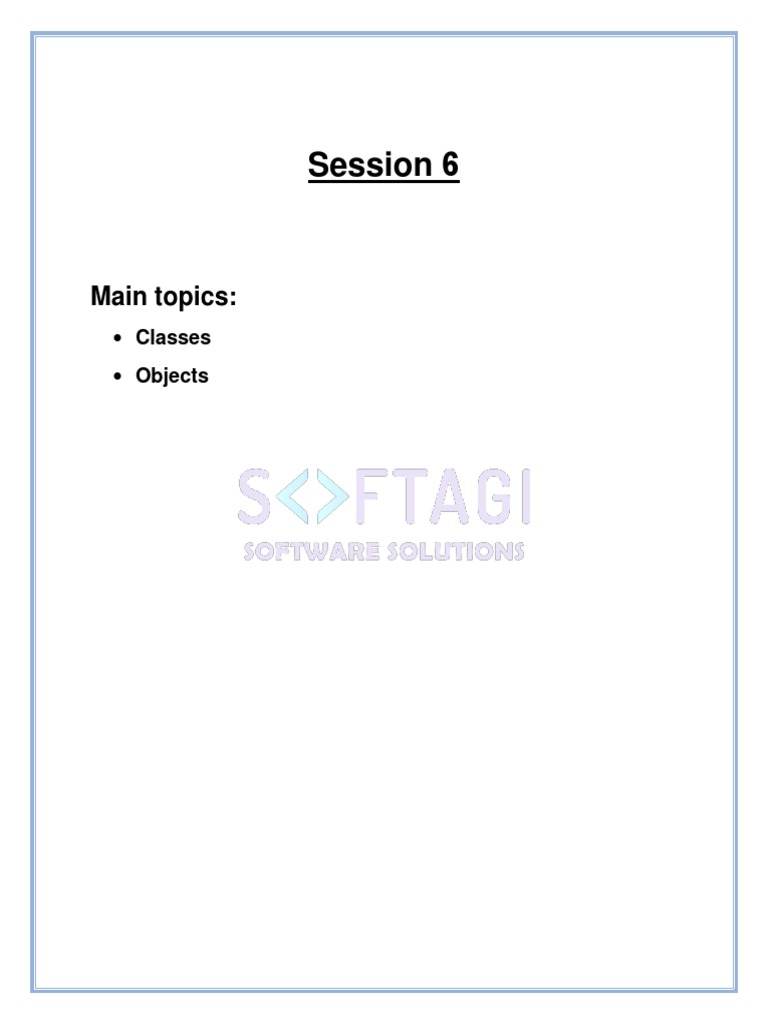 Session 6 Classes And Objects Download Free Pdf Class Computer Programming Object Oriented 