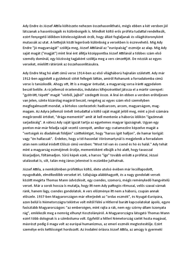 Ady Es JA Elemzes | PDF