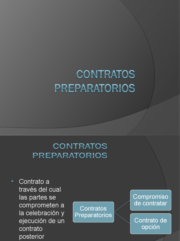 Contratos Preparatorios | PDF