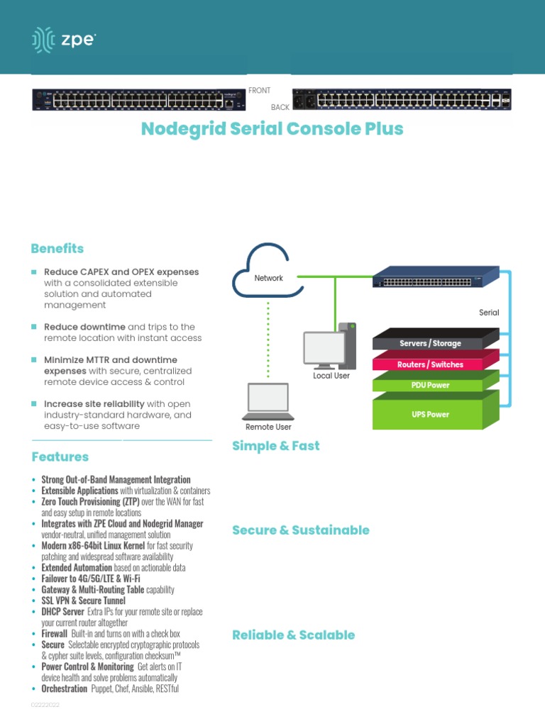 Nodegrid Serial Console Plus | PDF | Port (Computer Networking) | Computer Network
