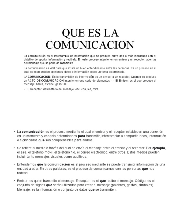 Que Es La Comunicacion | PDF