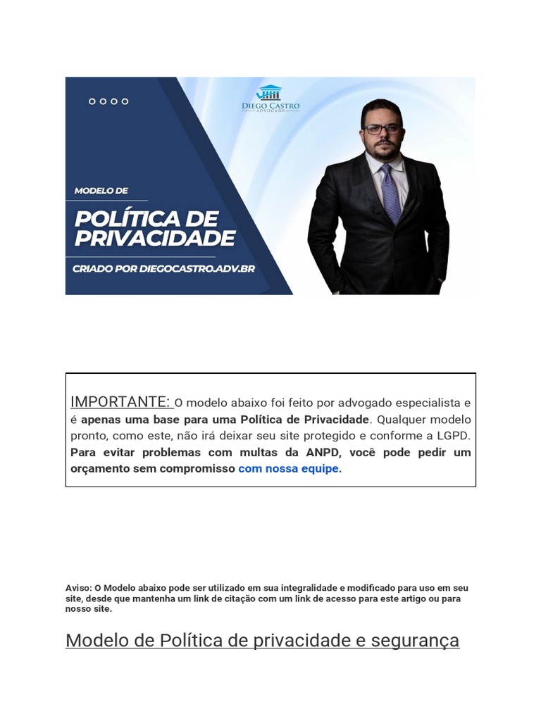 Politica De Privacidade