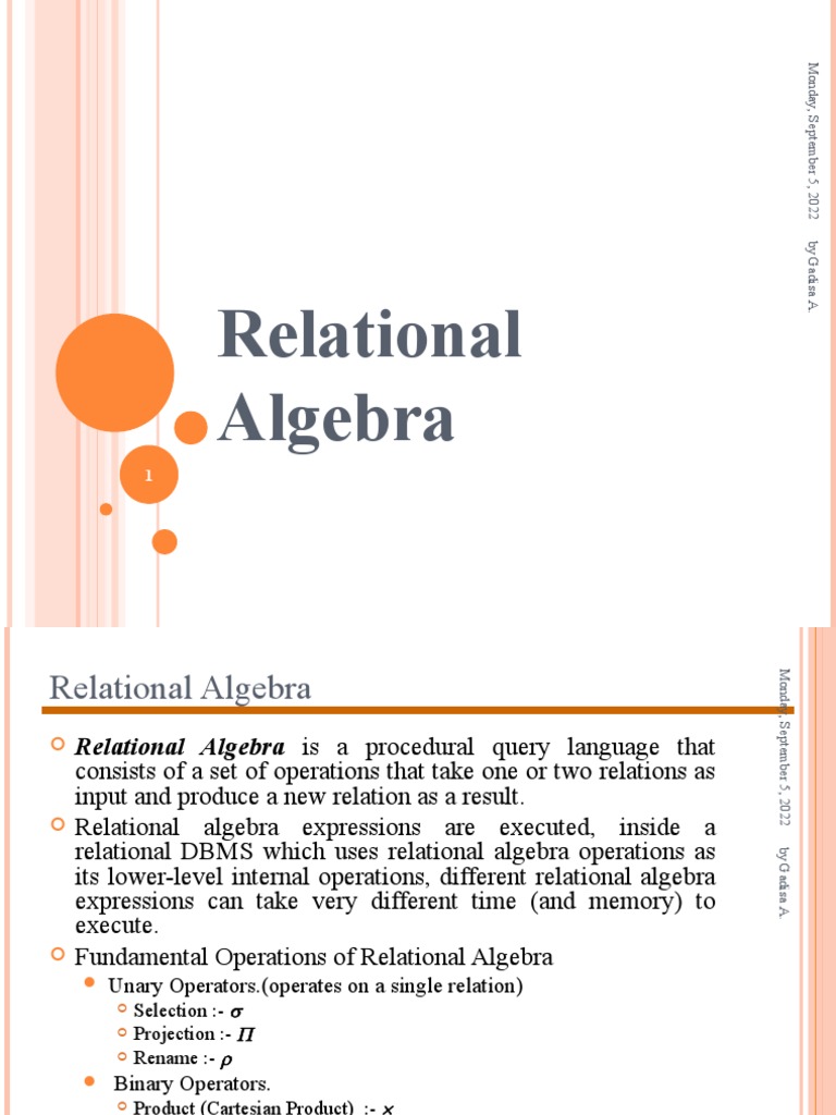 Relational Algebra | Download Free PDF | Relational Model | Mathematics Relational Algebra | Download Free PDF | Relational Model | Mathematics