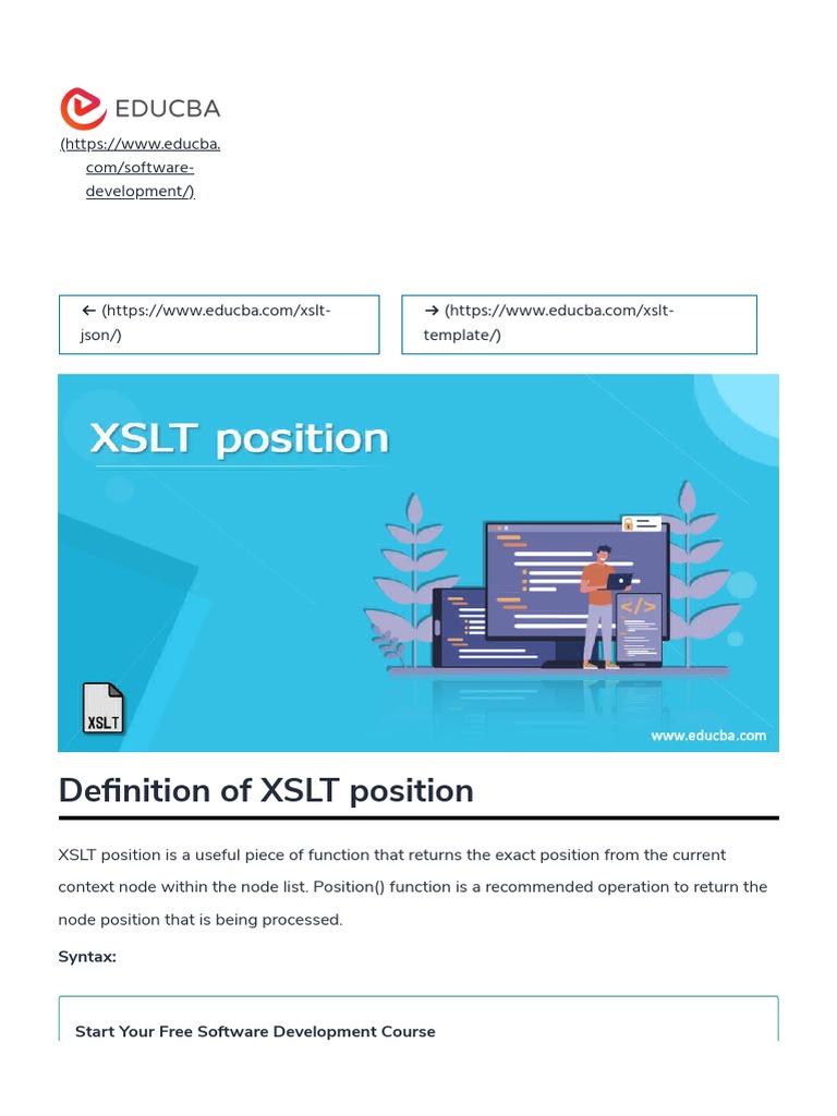 XSLT Position - How Does The XSLT Position Work With Examples | PDF | Xslt | Computing