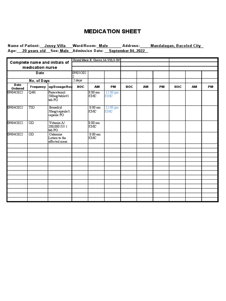 Medication-Sheet | PDF