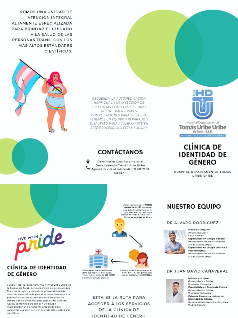 Clínica Identidad de Género Tríptico Folleto | PDF | Transexual | Hospital Clínica Identidad de Género Tríptico Folleto | PDF | Transexual | Hospital