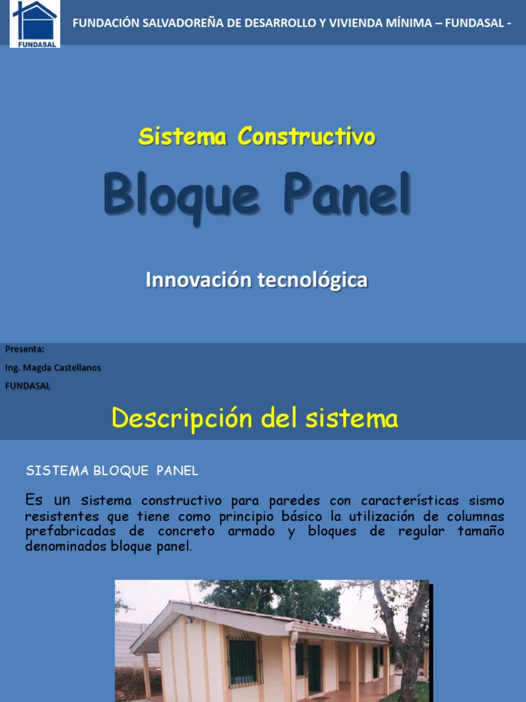 Presentación Sistema Bloque Panel | PDF | Hormigón | Concreto reforzado