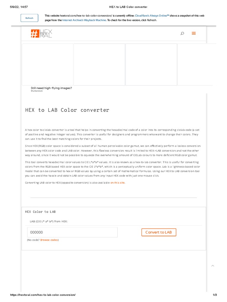 HEX To LAB Color Converter | PDF | Qualia | Artistic Techniques