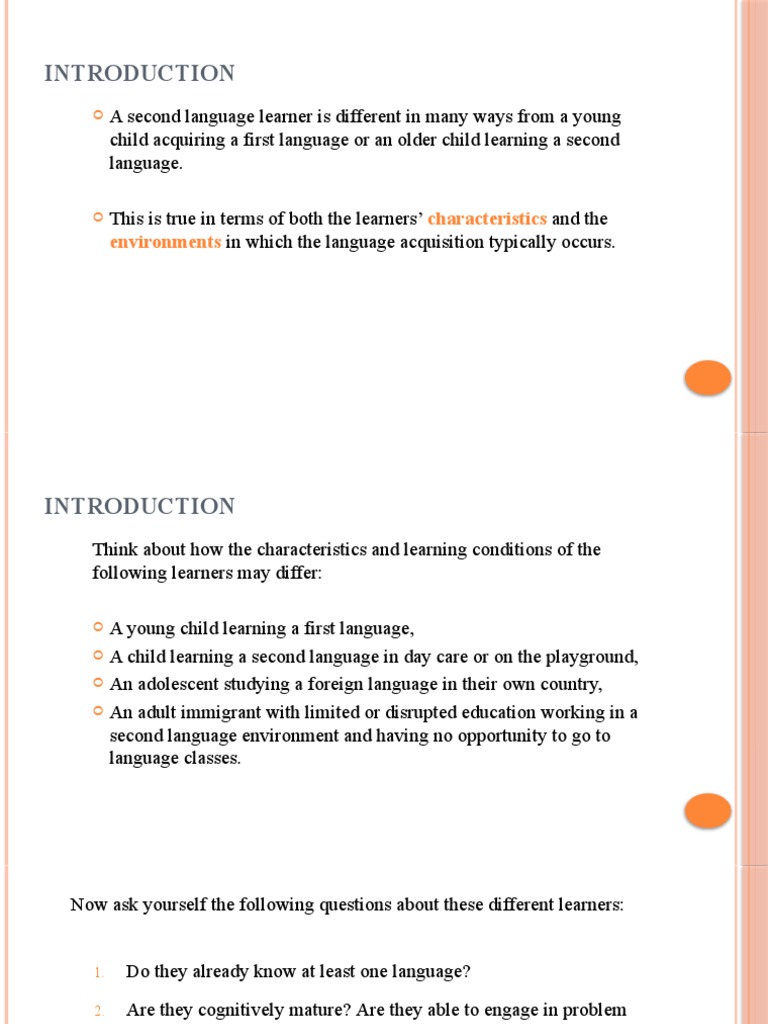 Second Language Learning - Lightbown & Spada, Chapter 2 | PDF | Second ...