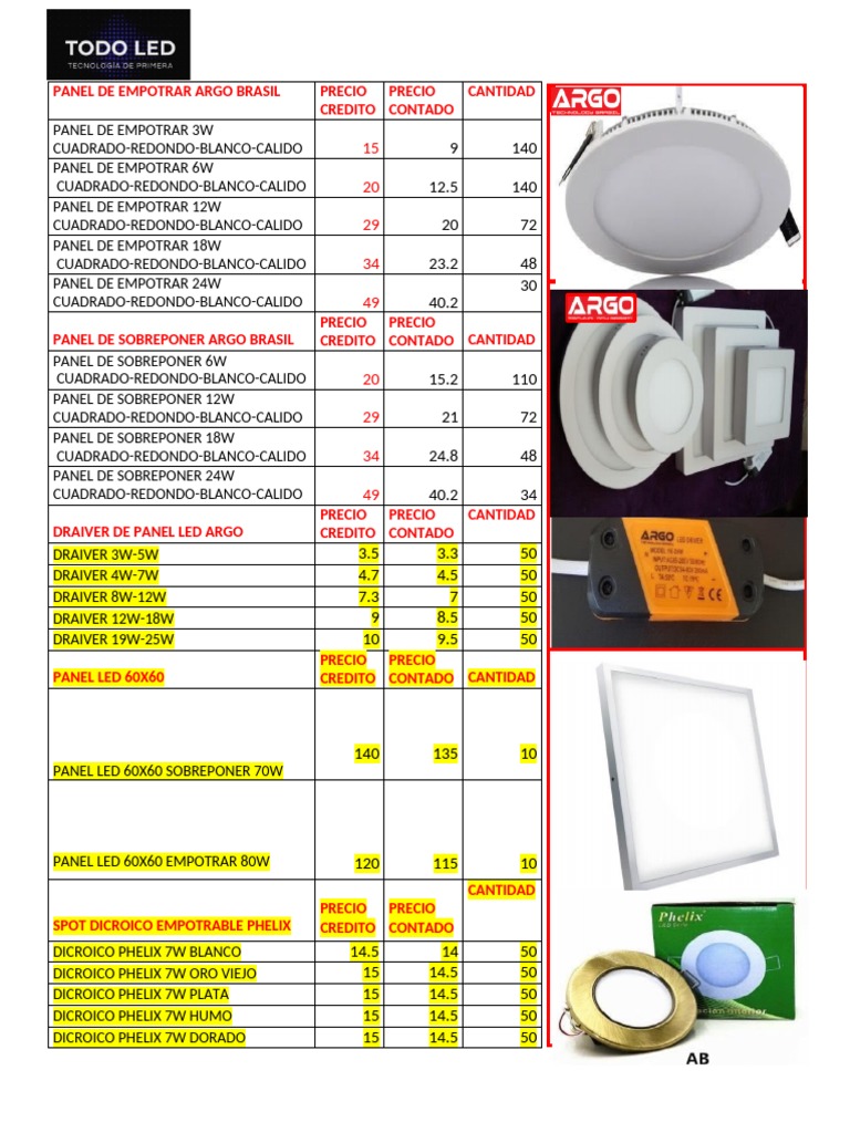 Iluminacion Led Argo Febrero 2022 | PDF | Diodo emisor de luz | Equipo ...