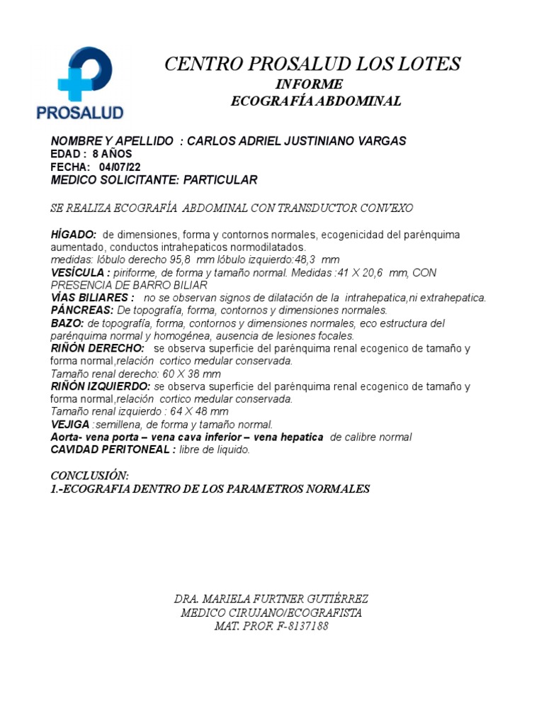 Inform Es | PDF | Ultrasonido médico | Riñón