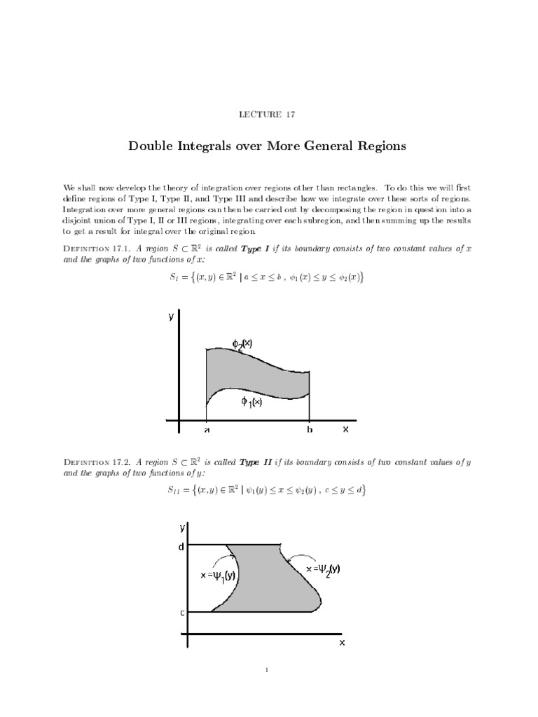 Double Integrals Over More General Regions | PDF | Integral | Function ...