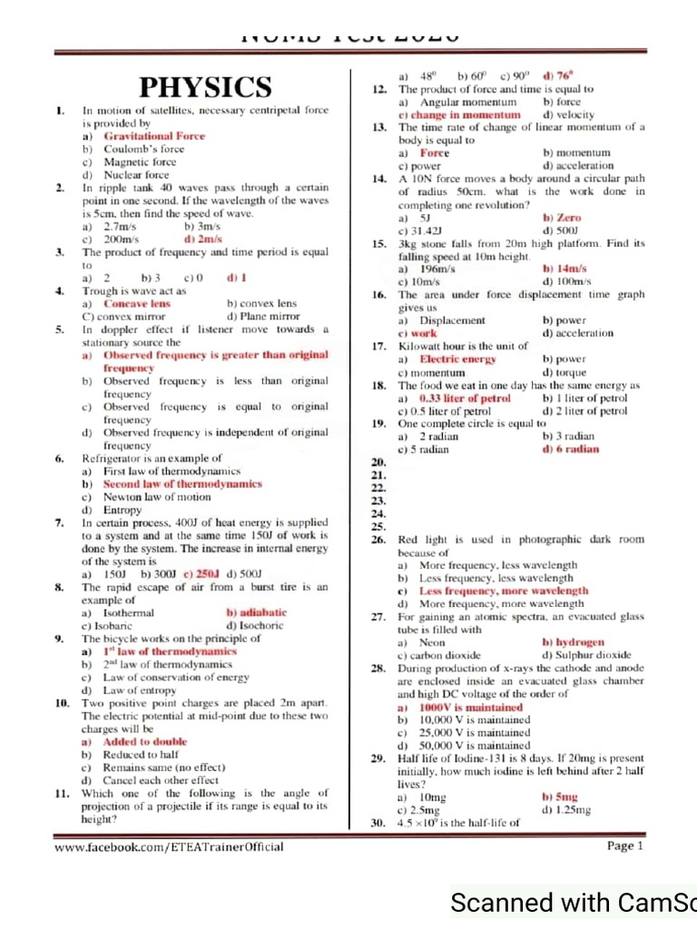 NUMS 2020 TEST Etealogy | PDF