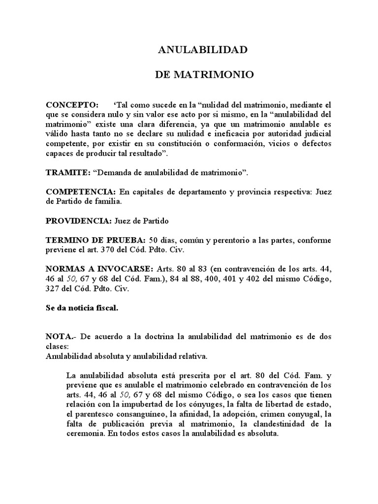 Anulabilidad de Matrimonio | PDF | Anulación | Matrimonio