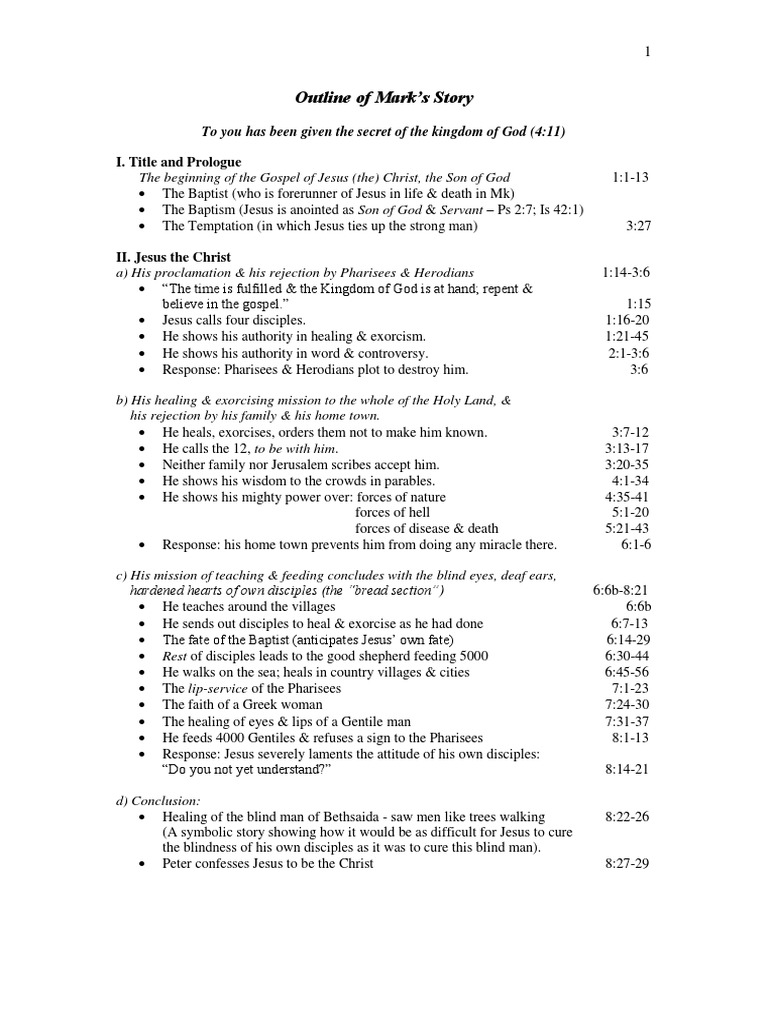 Intro MARK | PDF | Jesus | Gospel Of Mark
