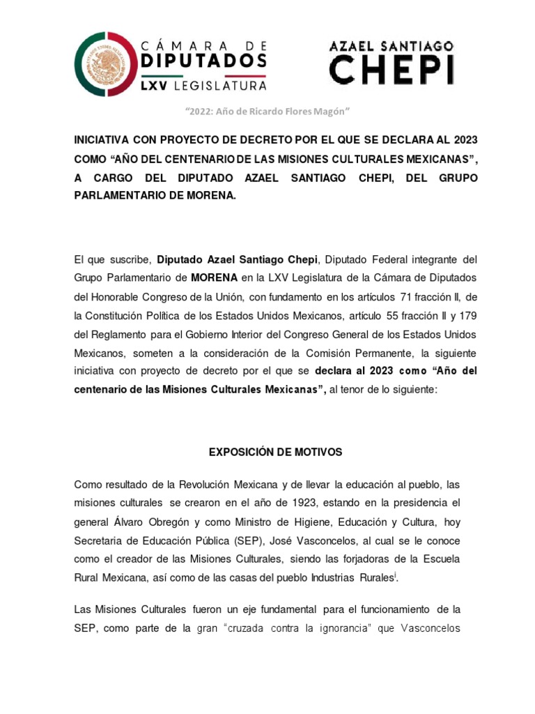 Iniciativa Dip. Azael Santiago Chepi | PDF | México | Educación primaria