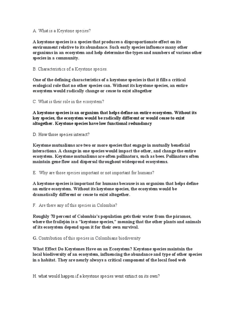 Keystone Species | PDF