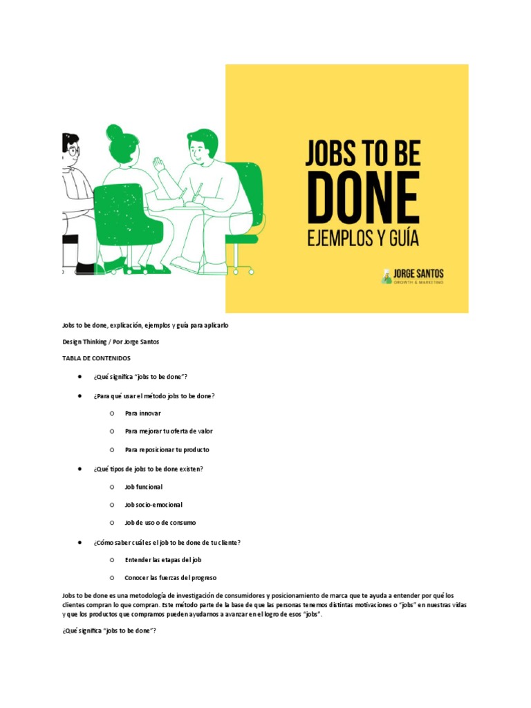 Just To Be Done | PDF | Cliente | Producto (Negocio)