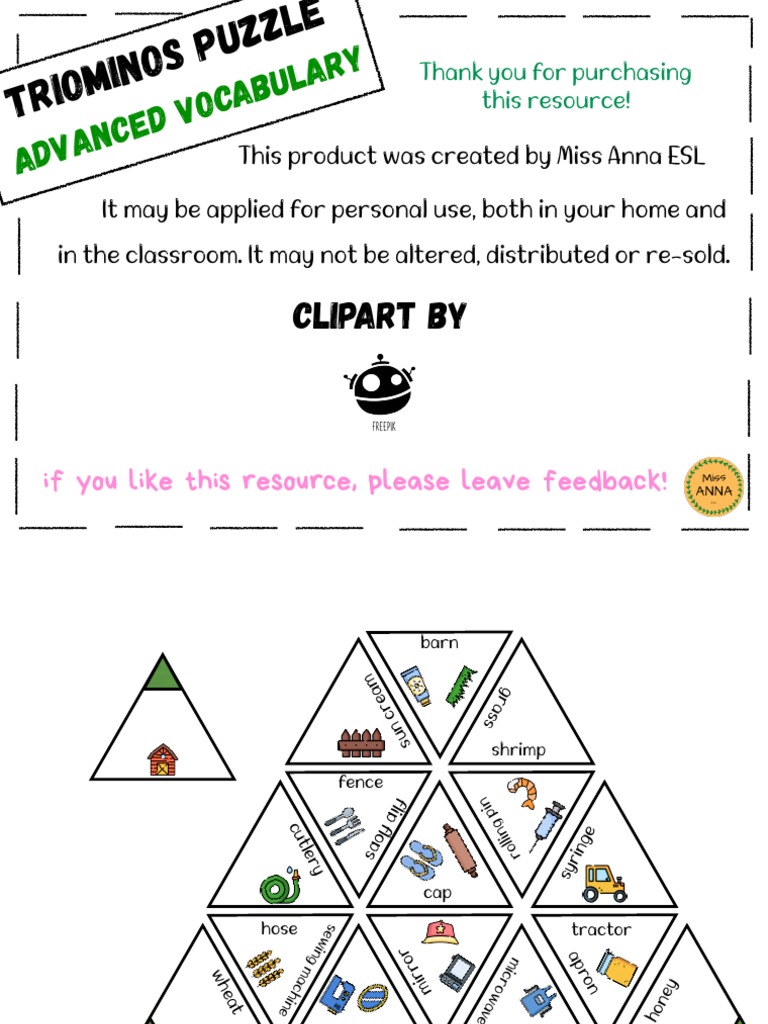 triominos advanced vocab | PDF