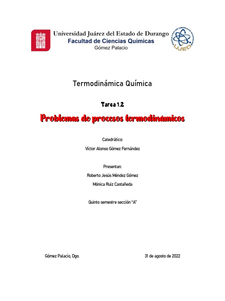 5A Tarea 1.2 Ruiz Monica Méndez Roberto | PDF | Gases | Entalpía