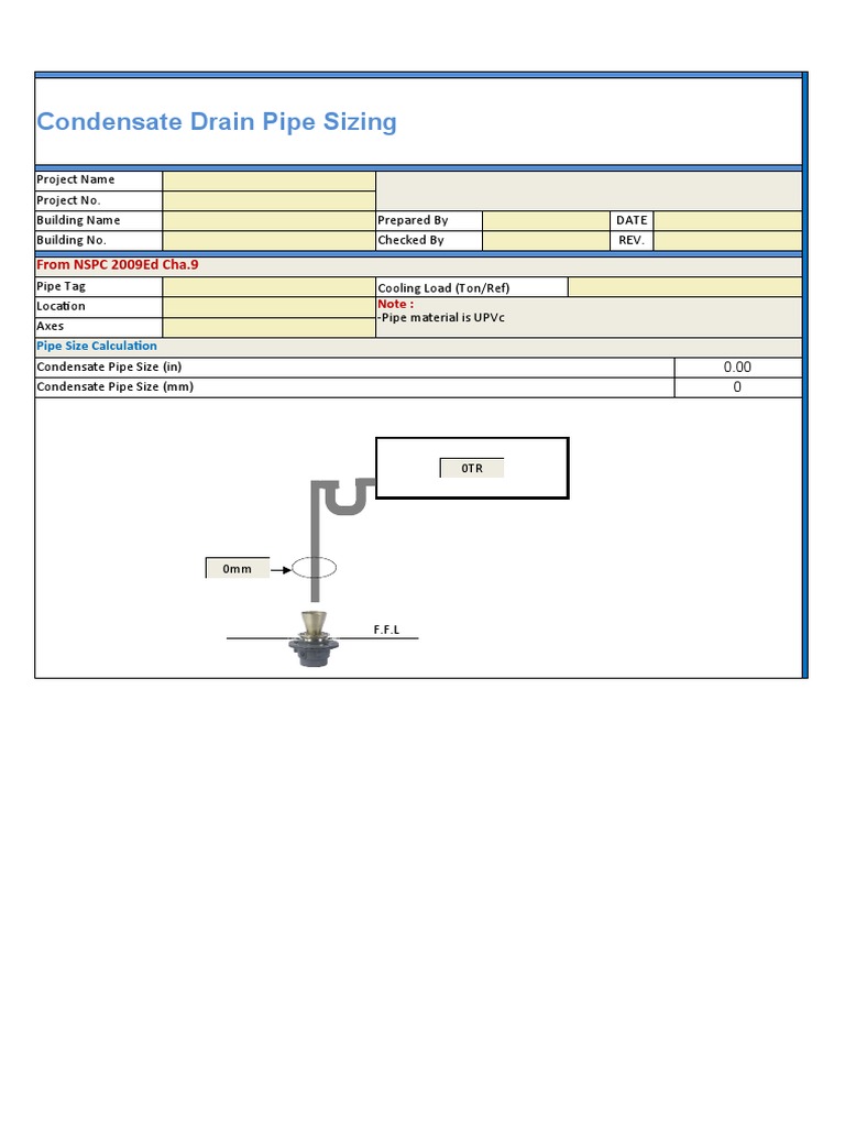Condensate Drain Pipe Sizing | PDF