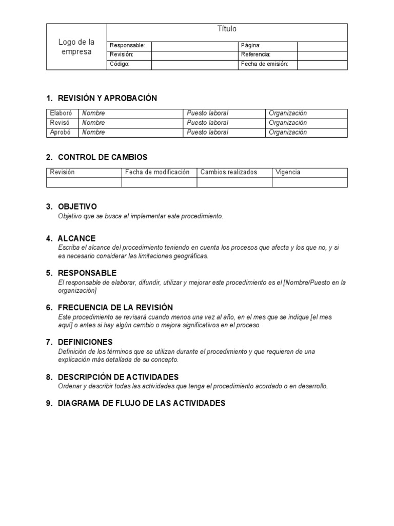 Formato de Procedimiento en Word | PDF