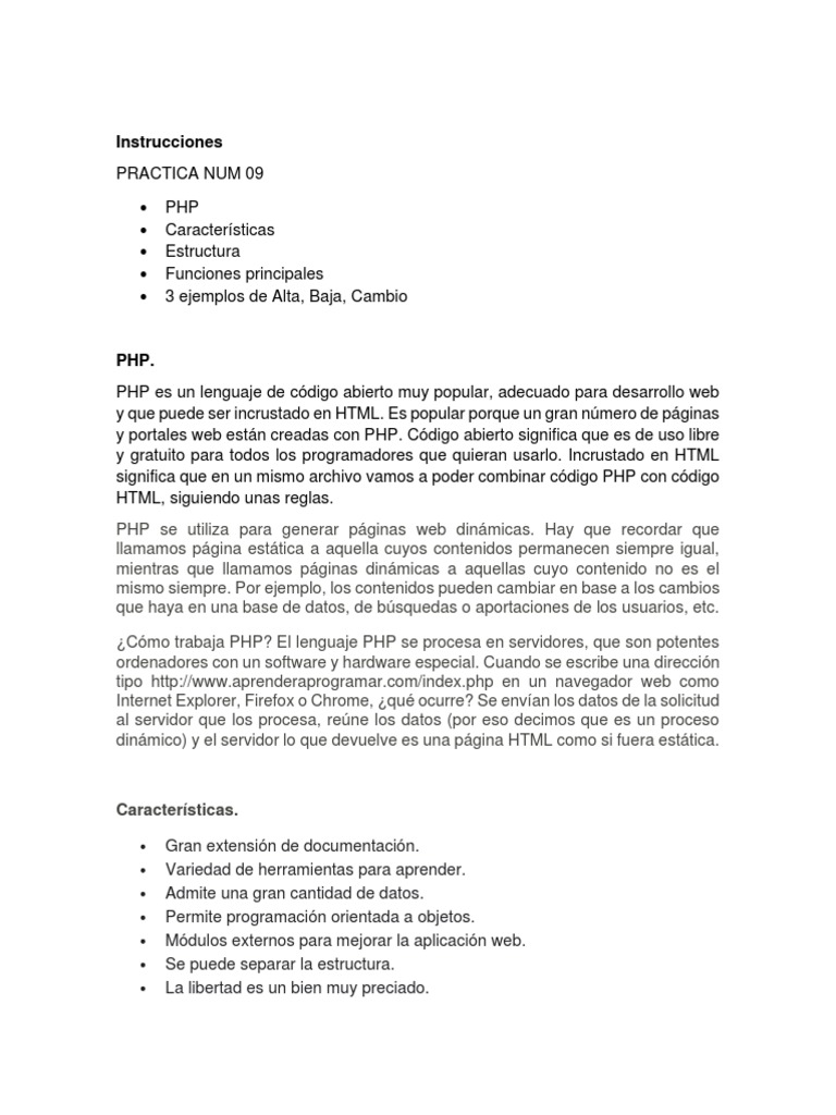 Practica 9 Lab Programacion Web | PDF | HTML | Php