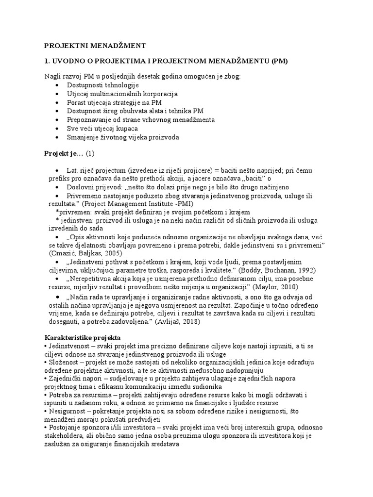 Projektni Menadžment | PDF