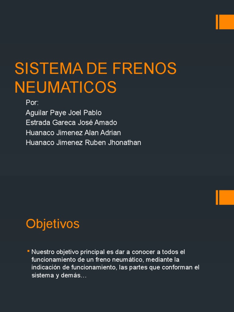 Funcionamiento del Sistema de Frenos Neumáticos | PDF | Neumático ...
