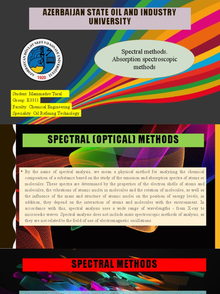 Spectral Methods Absorption Spectroscopic Methods Pdf Spectroscopy