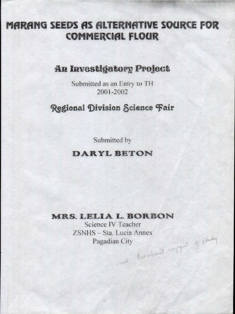 Marang Seeds As Alternative Source For Commercial Flour - 277633 | PDF