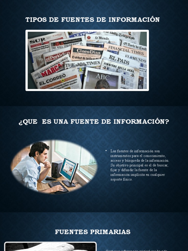 Tipos de fuentes de información: Primarias, secundarias y terciarias ...