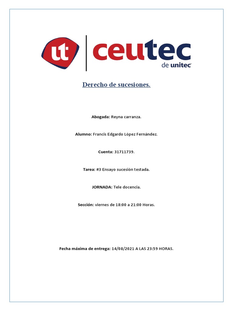 Características de la sucesión testada | PDF | Voluntad y testamento ...