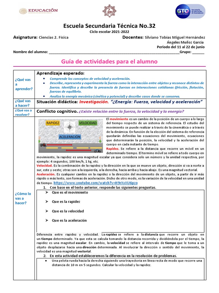Guía Bro | PDF | Fuerza | Velocidad