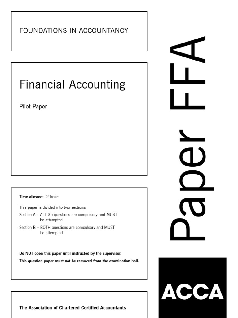 Ffa Past Paper 3 (F3) | PDF | Debits And Credits | Bookkeeping