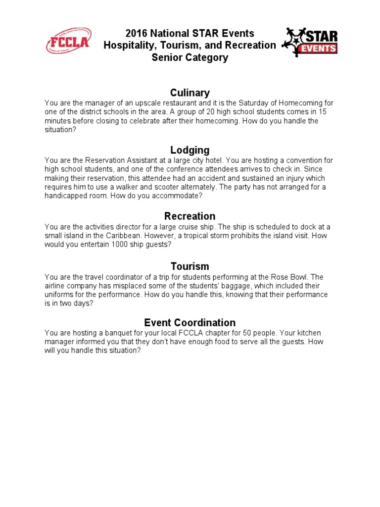Hospitality Tourism and Recreation National Case Studies 2016 To Adapt ...