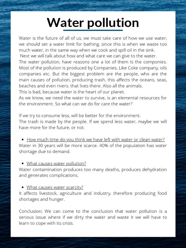 Water Pollution | PDF