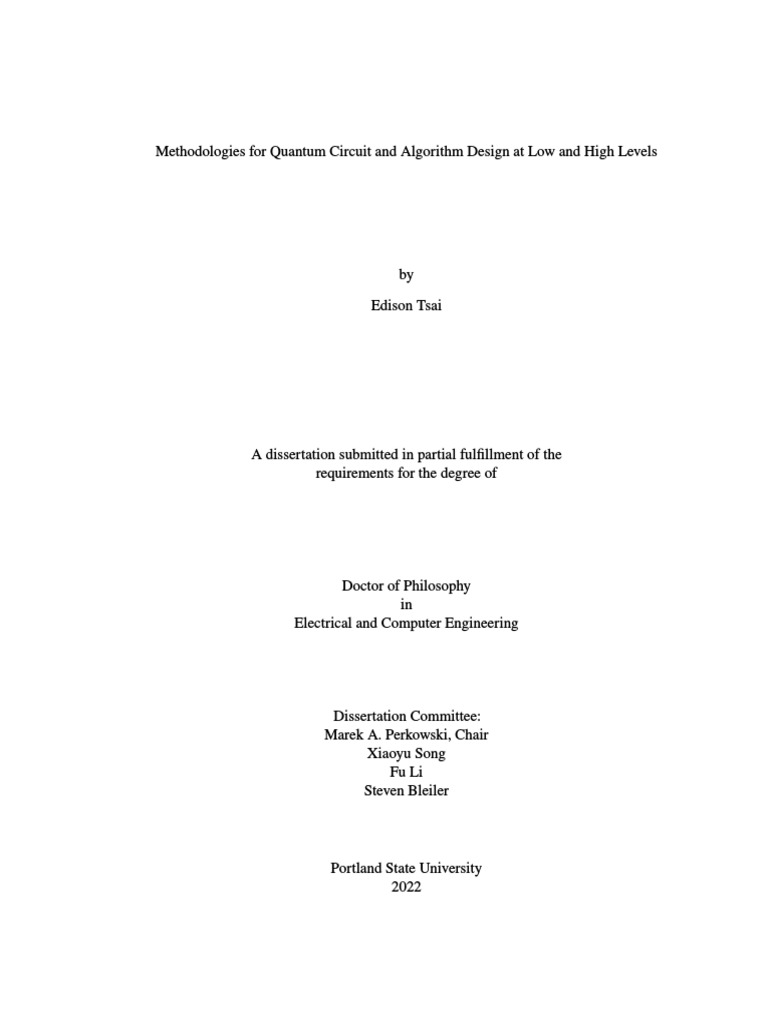 Edison Tsai Dissertation-Final | PDF | Quantum Computing | Computing