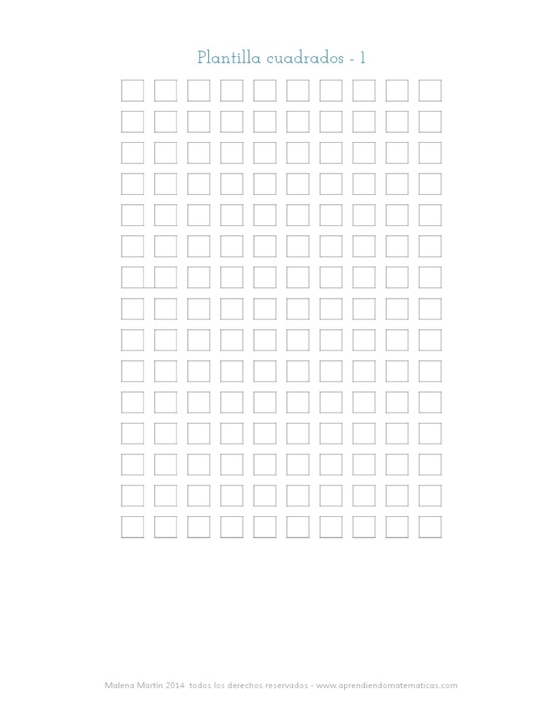 Plantillas de cuadrados para matemáticas | PDF