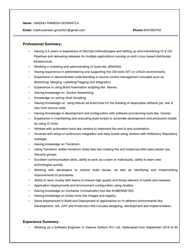 MadhuRamesh Resume-2 | PDF | Version Control | Software Repository
