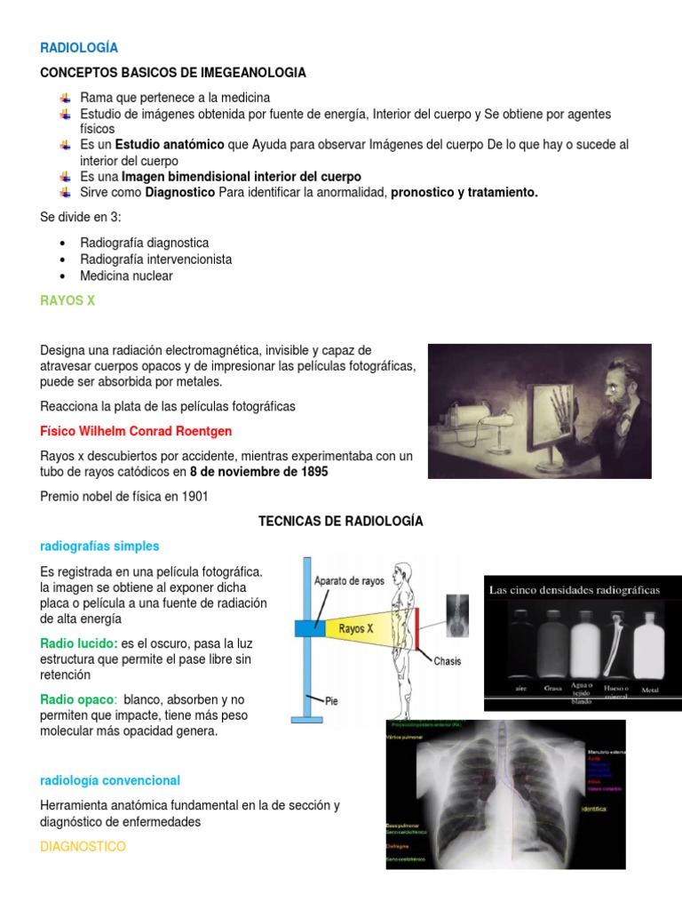 RADIOLOGÍA | PDF | Radiología | Rayo X