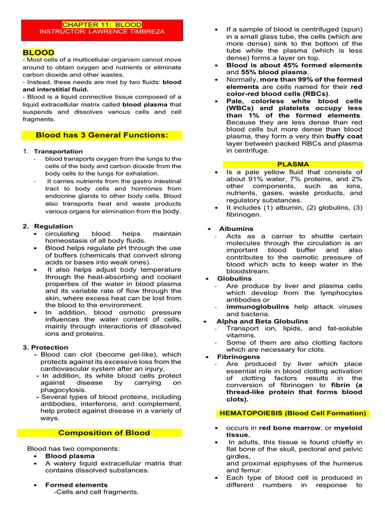 Chapter 11 - Blood | PDF | Blood Type | Coagulation