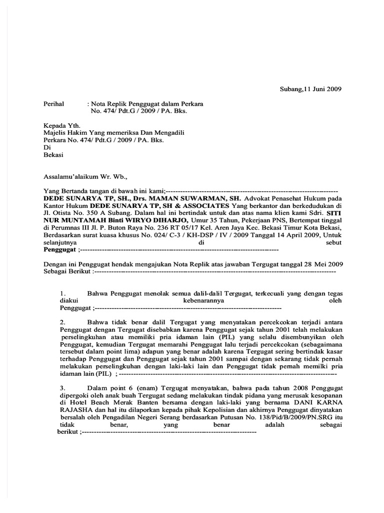 Contoh Replik 4 | PDF